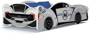 Dětská postel auto SCOTT 160x80 cm - bílá (19)