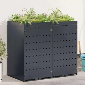 Úložný box na 2 popelnice Antracit 136 x 77,5 x 121,5 cm 3394743