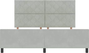 Postel s boxspringem s čelo Světle šedá 180 x 200 cm samet 3345023