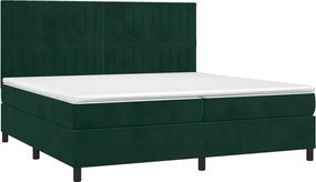 Box spring postel s matrací tmavě zelená 200x200 cm samet 3143166