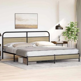 Kovový rám postele bez matrace dub sonoma 180 x 200 cm 3318684