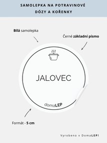 Samolepka na kořenky JALOVEC bílá 5 cm základní písmo