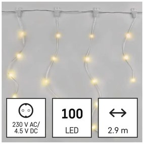 LED Venkovní vánoční řetěz 100xLED/8 funkcí 7,9x0,7m IP44 teplá bílá