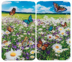 Kryty na sporák z tvrzeného skla v sadě 2 ks 52x30 cm Summer Meadow – Maximex