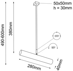 Shilo 2241 - Lustr na tyči YABU 1xGU10-MR11/15W/230V černá