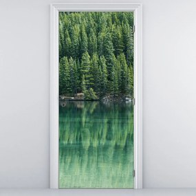 Fototapeta na dveře - Jehličnany u jezera (95x205cm)