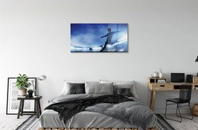 akrylový obraz Modré světlo muž 100x50 cm