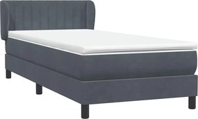 Box spring postel s matrací tmavě šedá 80x220 cm samet 3317716