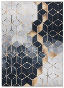 Dywany Łuszczów, Kusový koberec ANDRE Geometric 1171, 120x170, černobílá, chodba / předsíň