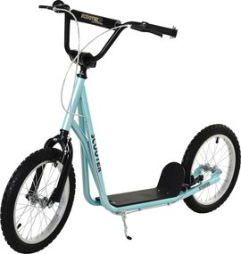 HOMCOM Dětská koloběžka Kick Scooter Městská koloběžka pro děti s nafukovacími pneumatikami a brzdou - Voděodolná skládací od 5 let, 16 palců, světle
