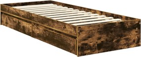 Postel s úložným prostorem se zásuvkou Kouřový dub 75 x 190 cm 3408512