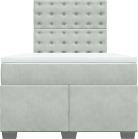 Box spring postel s matrací světle šedá 120 x 200 cm samet 3293194
