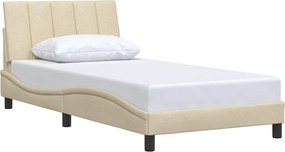 Rám postele bez matrace Hanko krémová 100 x 200 cm textil 3310375