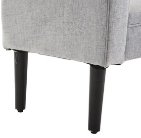 HOMCOM Čalouněná lavice Elegantní lavice do obývacího pokoje a předsíně, postelová lavice s válcovými bočnicemi, lněná látka, světle šedá| Aosom