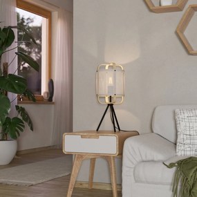 Stolní lampa Surfleet se stínidlem bambus/len