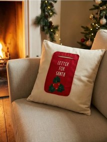 Sinsay - Povlak na polštář s vánočním potiskem - krémová