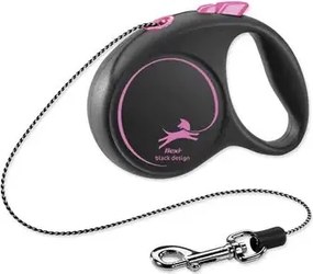 Flexi Black Design XS lanko 3m černo-růžové / Vodítko
