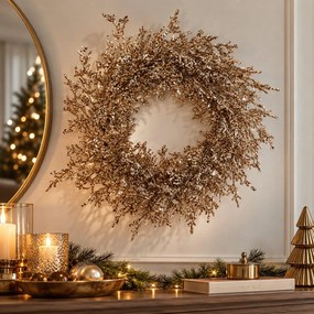 FLORISTA Věnec třpytivý chvojí 60 cm - zlatá