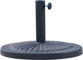 Základna pro slunečník Outsunny průměr 3,8-4,8 cm s květinovým motivem a knoflíkem, hmotnost 15 kg, zahradní pryskyřice 49x32 cm