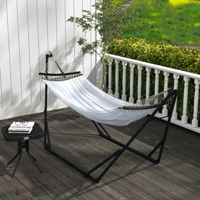Houpací stojan Outsunny, stojan na závěsné křeslo, stojan s houpací sítí, s nosností do 120 kg, ocel, 263 x 89 x 100 cm, černý