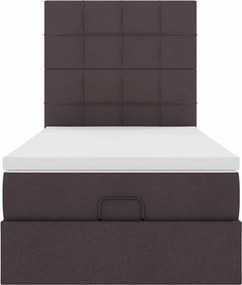 Osmanský postel s matrací tmavě šedá 100x200 cm textil 3313136