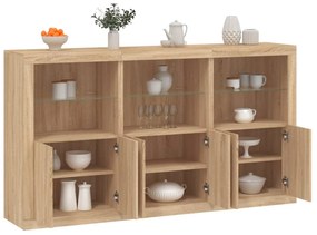 Příborník s LED osvětlením dub sonoma 181,5 x 37 x 100 cm 3209151