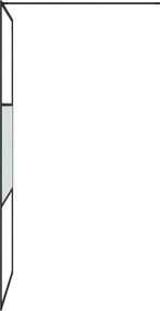 Sprchová zástěna walk-in černá 100x195 cm napůl mléčné ESG sklo 152107