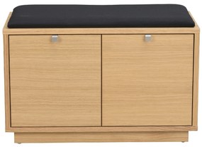 Rowico hnědá lavice s úložným prostorem CONFETTI a černým sedákem 70 cm 103753
