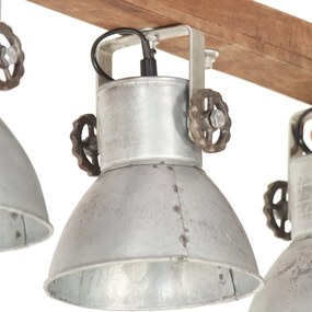 Industriální stropní svítidlo - mangovníkové dřevo - stříbrné | E27