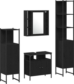 Sada koupelnového nábytku 4 ks Černý dub 33 x 33 x 185,5 cm 3334431