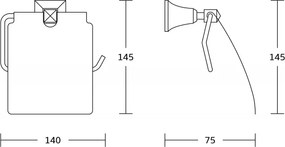 Mexen Dalia držák na toaletní papír, zlatá, 7017333-50