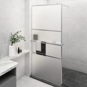 Zástěna do průchozí sprchy s policí chrom 90x195 cm ESG/hliník 3185497