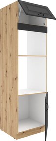 STILO gr | vysoká skříňka 60 DPM-210 2F na vestavnou troubu a mikrovlnku | 60 cm | UNI dvířka | artisan/grafit