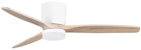 LED bílo-dřevěné designové stropní svítidlo Aloa s dálkovým ovládáním