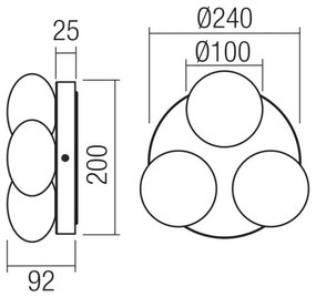 Redo 01-4308 - LED Koupelnové stropní svítidlo OVUM 3xLED/5W/230V IP44 černá