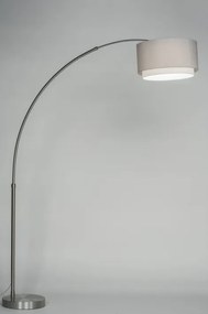 Stojací designová oblouková lampa Adamo Soffito Taupe Yersey