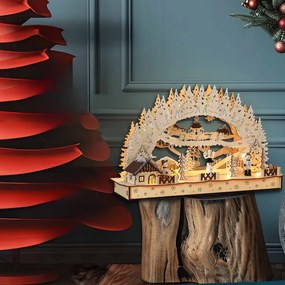 Monzana Vánoční LED oblouk CLEMENT, 45x12,5x28cm, přírodní hnědá
