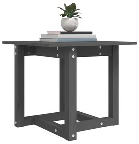 Konferenční stolek šedý 50 x 50 x 45 cm masivní borové dřevo - Default Title
