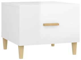 812720 vidaXL Konferenční stolek lesklý bílý 50 x 50 x 40 cm kompozitní dřevo