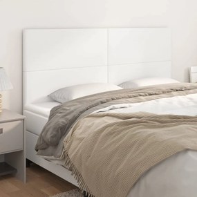 Čelo postele bílé 200 x 5 x 118/128 cm umělá kůže 3116161