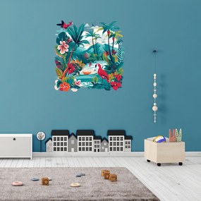PIPPER. Kruhová samolepka na zeď "Barevná džungle" Velikost: 60cm