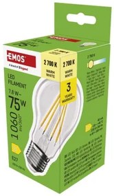 Emos lighting LED žárovka Filament A60 / E27 / 7,8 W (75 W) / 1060 lm / teplá bílá 1525743205