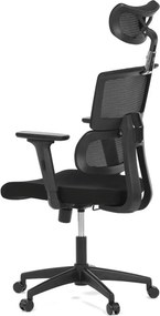 Kancelářská židle KA-B1025 BK, houpací mechanismus, černá síťovina (63 x 68) cm