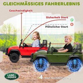 AIYAPLAY Dětské elektrické auto, 12V bateriový pohon, dálkové ovládání, hudební funkce, klakson, LED světla, zelená