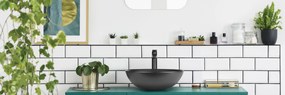 Invena Dokos, umyvadlo na desku 395x395x135 mm, černá matná, INV-CE-19-005-C
