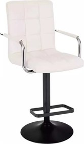 LuxuryForm DESIGN Barová židle VERONA na černé kulaté podstavě - bílá