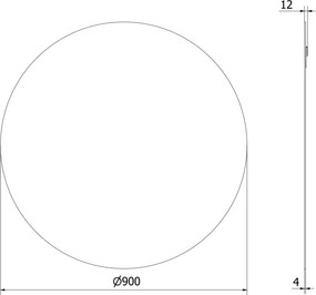 Mexen Alto koupelnové zrcadlo kulaté 90 cm - 9853-090-090-000-00
