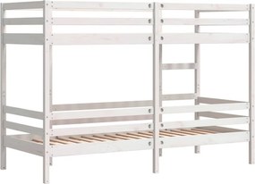 Patrová postel bílá 80 x 200 cm masivní borové dřevo 3284216