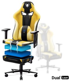Látková herní židle Diablo X-Player 2.0 King Size: Dark Sunflower / žlutá Diablochairs