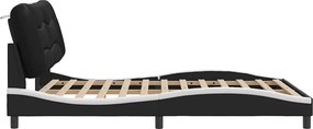 Rám postele bez matrace Hvar černý a bílý 160 x 200 cm umělá kůže 3208014